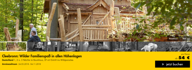 Familienspaß: 2 Tage im Baumhaus im Natur-Resort Tripsdrill mit ...