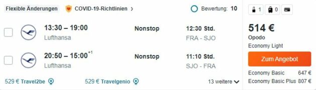 15 Tage in die Sonne: Direkte Hin- und Rückflüge nach Costa Rica nur ...