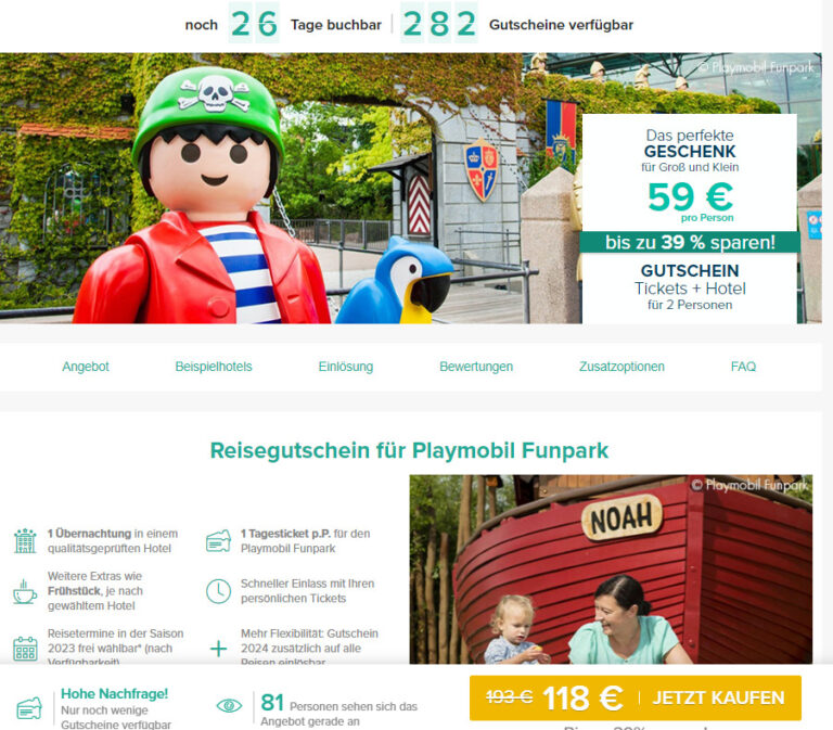 Gutschein Code Playmobil Funpark