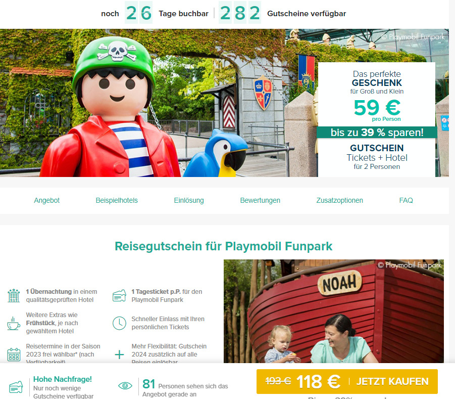Faszinierend Playmobil Funpark Gutschein 2 Fr 1 2023 Ebenbildnull