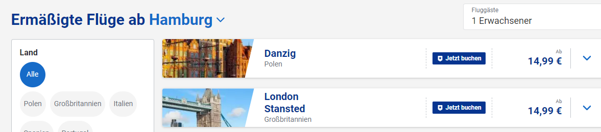 Ryanair Mega-Sale: Flugtickets quer durch Europa ab 14,99€