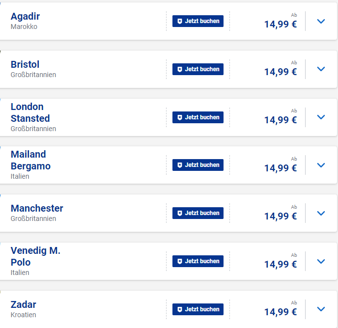 Ryanair Mega-Sale: Flugtickets quer durch Europa ab 14,99€